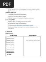 Lesson Plan on Signs and Symbols | PDF | Symbols | Lesson Plan