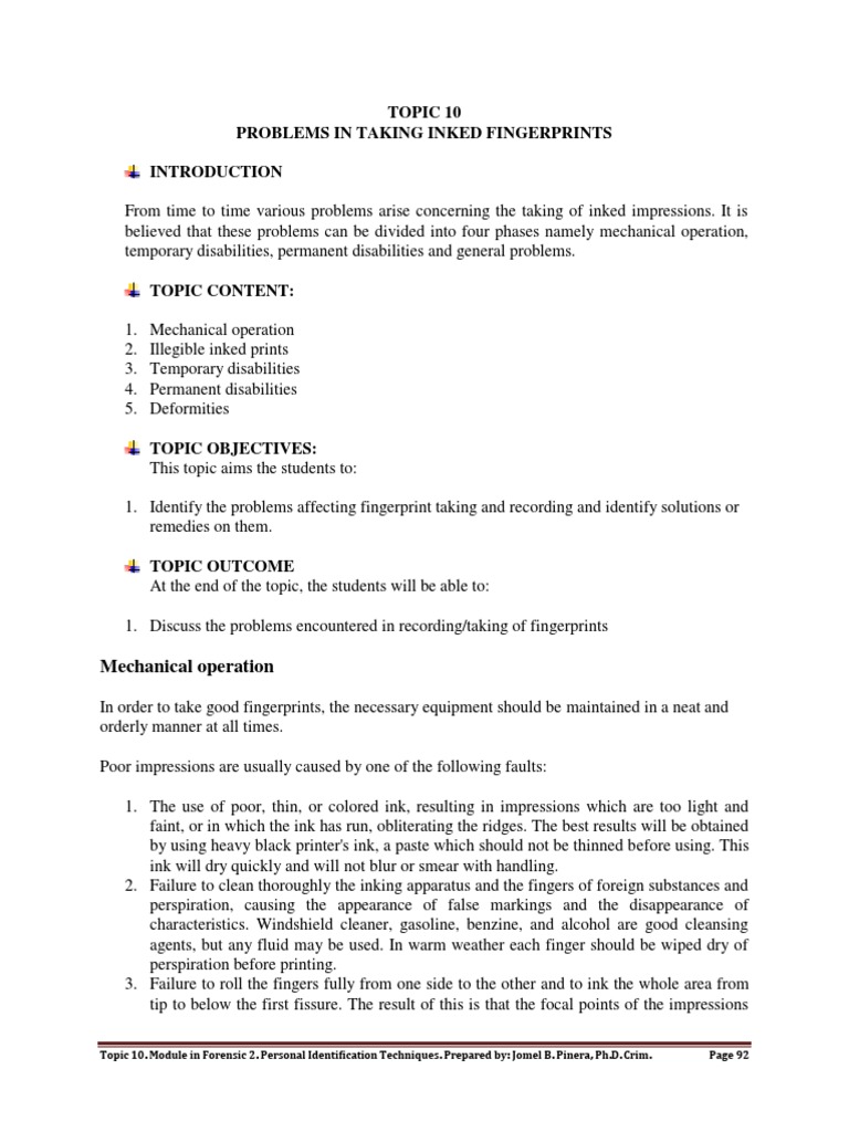 Topic 10 Forensic 2 | PDF | Fingerprint