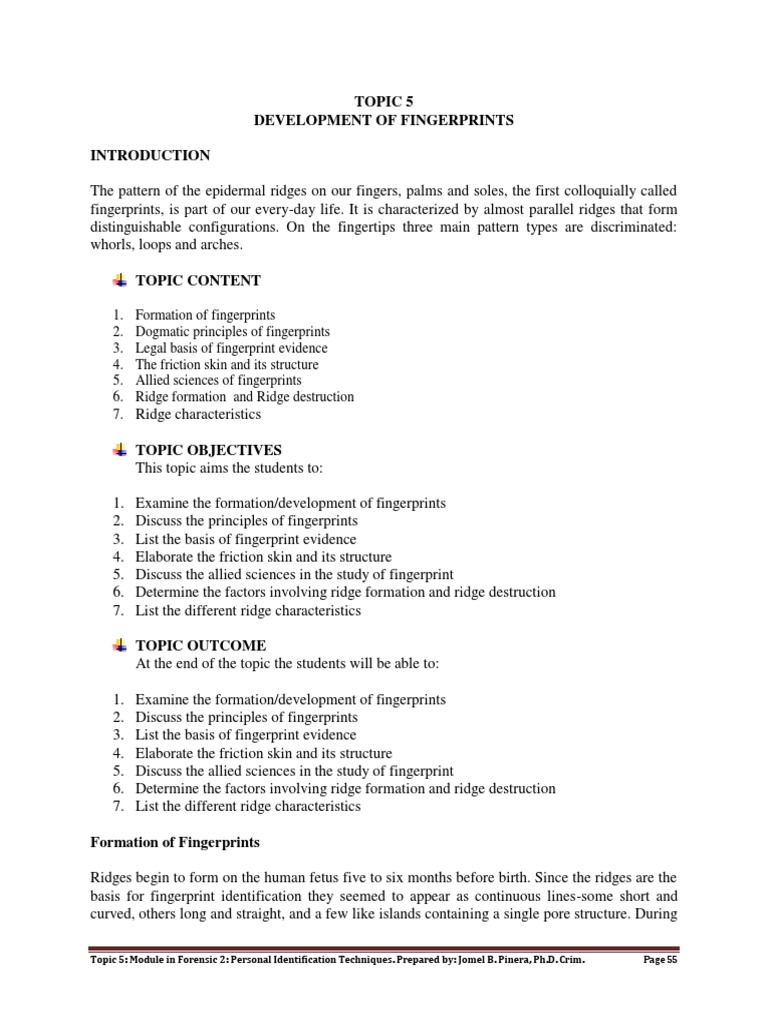Topic 5 Forensic 2 | Download Free PDF | Fingerprint | Skin