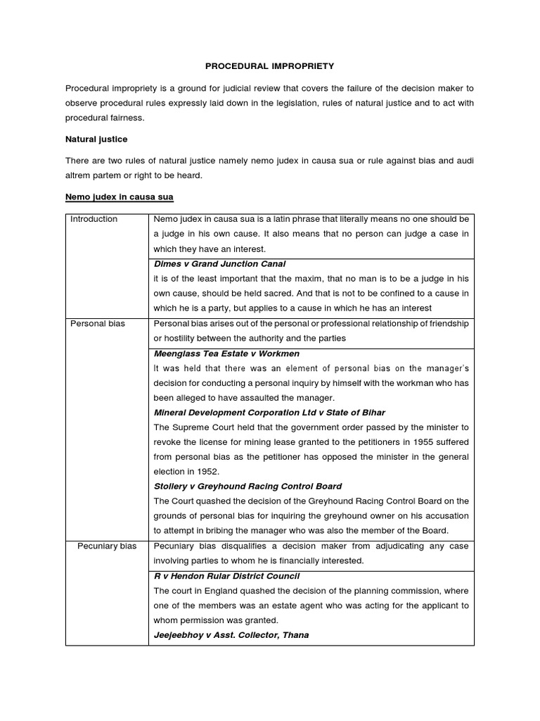 Administrative Law - Procedural Impropriety | PDF | Justice | Crime ...