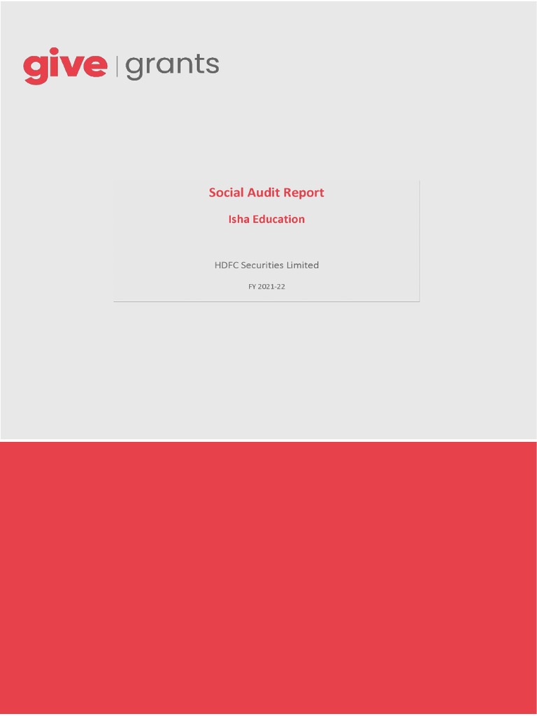 Isha Vidhya - Social Audit Report - 2021 - 22 - Suresh Draft 2 | PDF ...