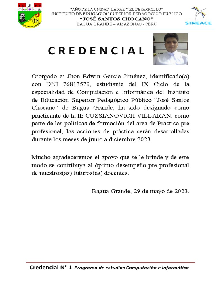 Credencial Jhon | PDF