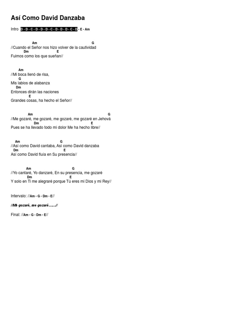 Así Como David Danzaba | PDF