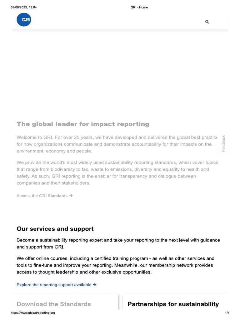 Global Reporting Initiative (GRI) 2023 | PDF
