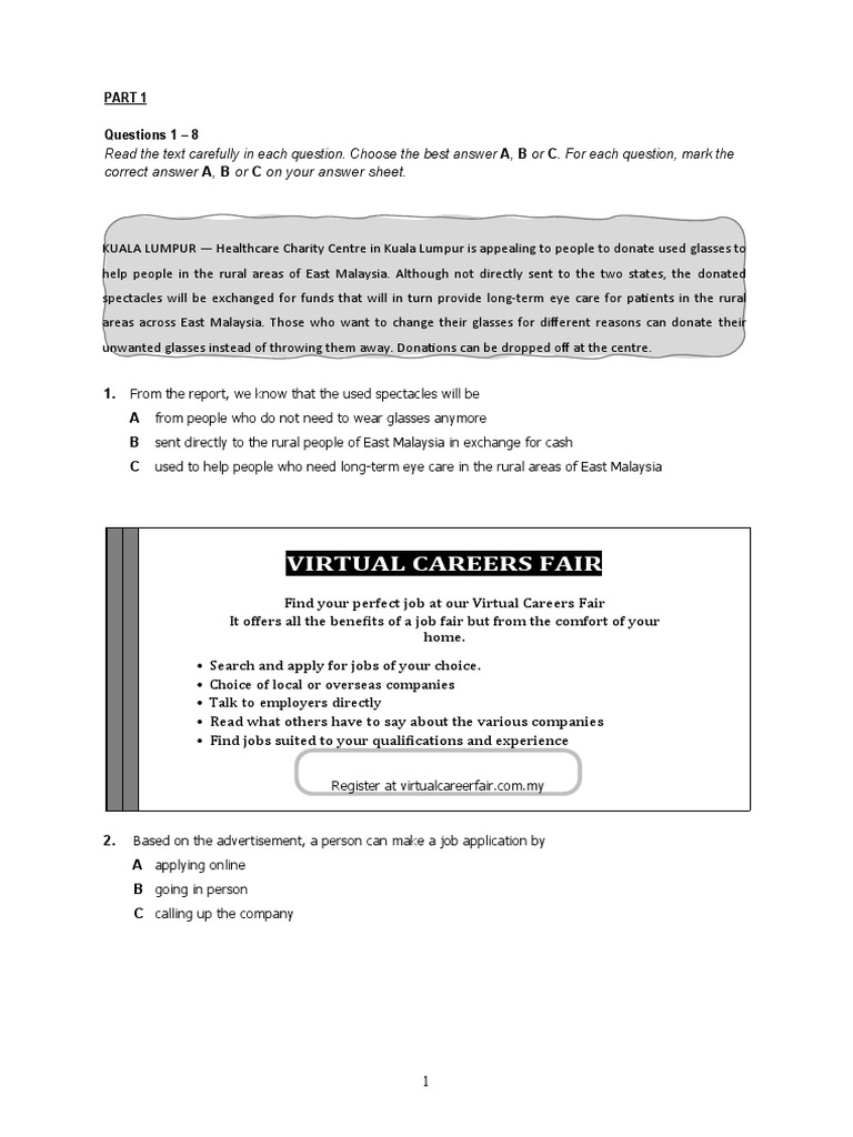 Perlis BI Percubaan SPM Kertas 1 Word | PDF | Self Esteem | Adolescence