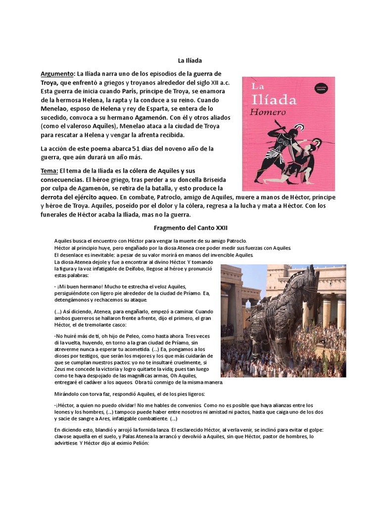 La Ilíada (Fragmento) | PDF | Ilíada | Héctor