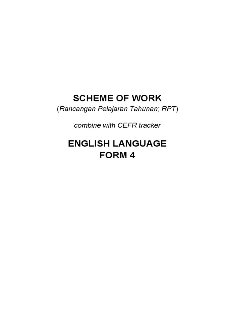 RPT Bahasa Inggeris Form 4 | PDF | Verb | Linguistics
