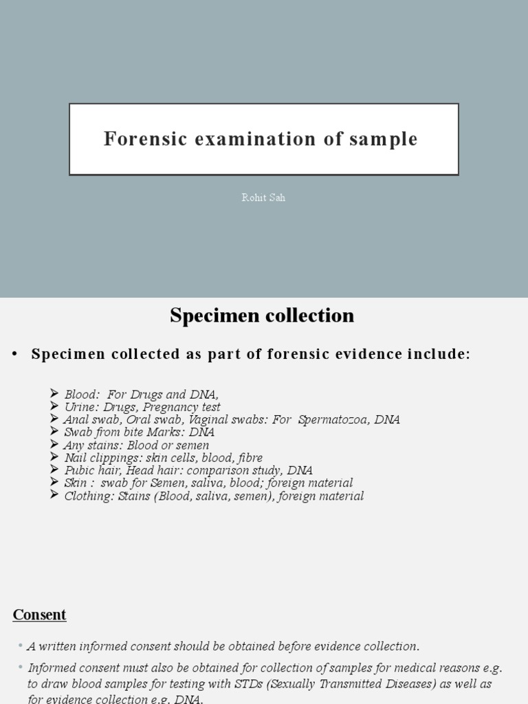 Forensic Examination of Sample.... Rohit | PDF | Dna Profiling | Drug Test
