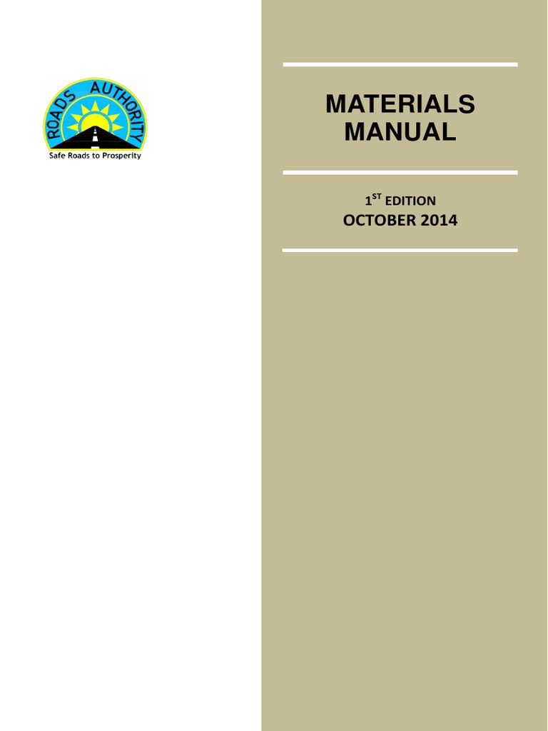 Materials Manual - Oct 2014 | PDF | Road Surface | Asphalt