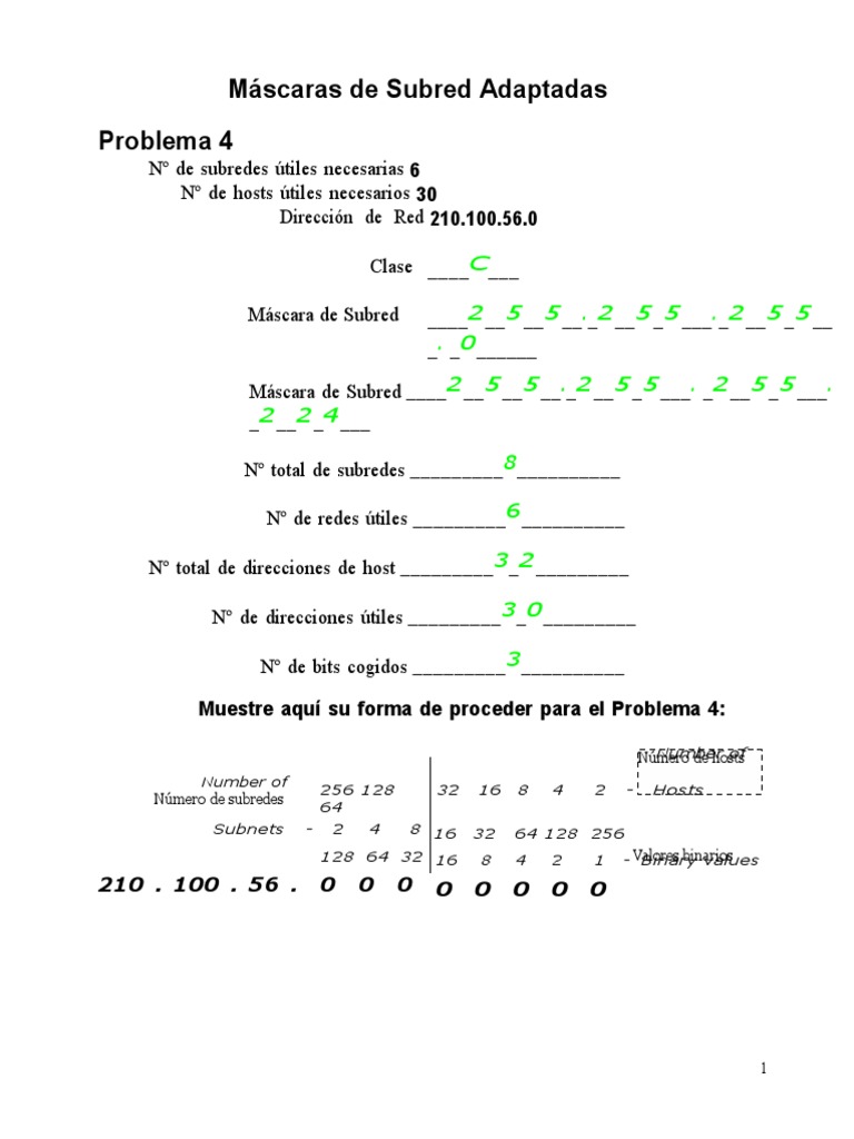 Direccionamiento Ip y Subredes Ejercicios Resueltos 1194346207489436 2 | PDF | Enrutamiento ...