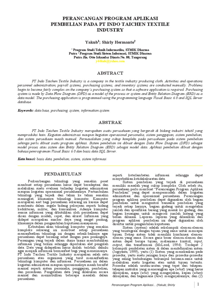 ID Perancangan Program Aplikasi Pembelian P | PDF | Komputer