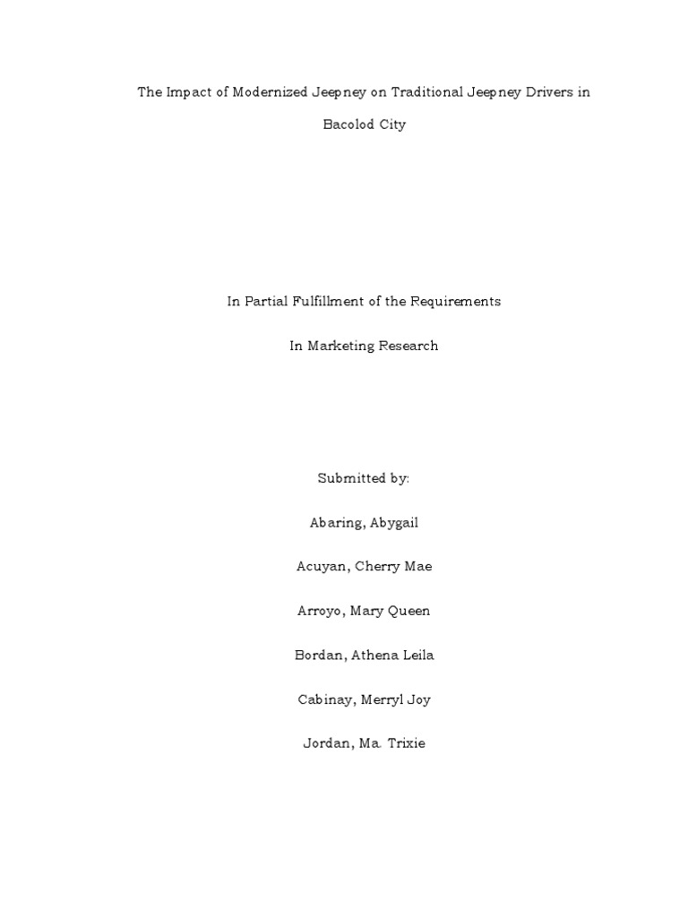 Impact of Modernized Jeepneys in Bacolod | PDF