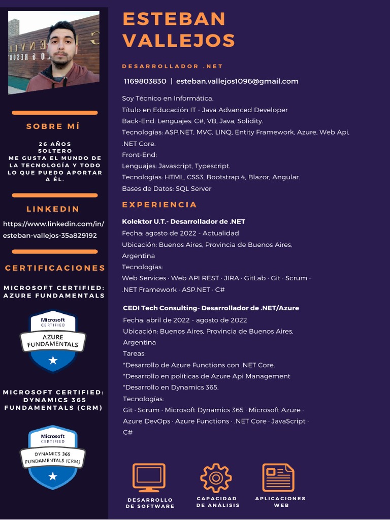 CV .NET Esteban Vallejos-3 | PDF | Computadoras