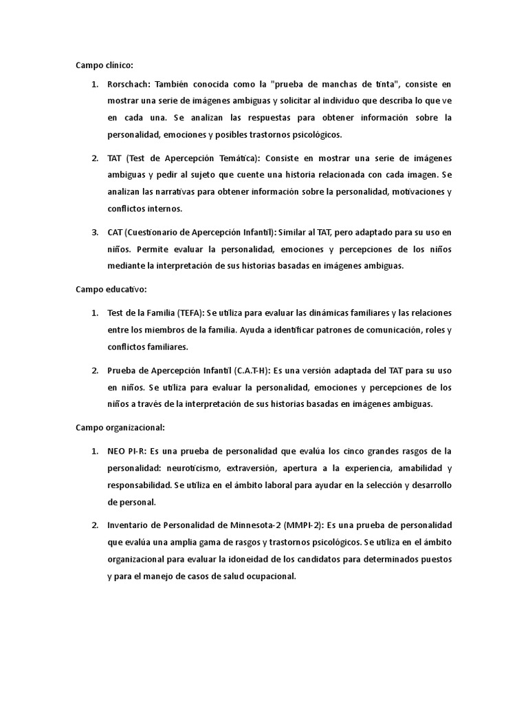 Test Proyectivos | PDF