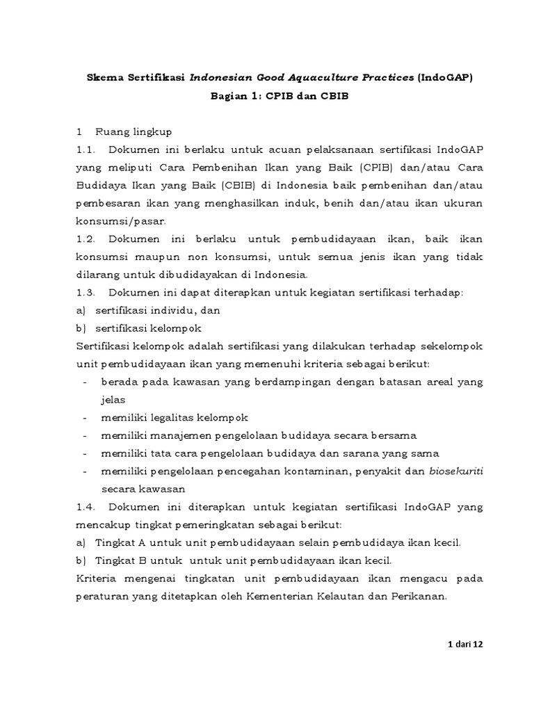 Draft Skema Sertifikasi Indogap Bagian Cpib Dan Cbib | PDF