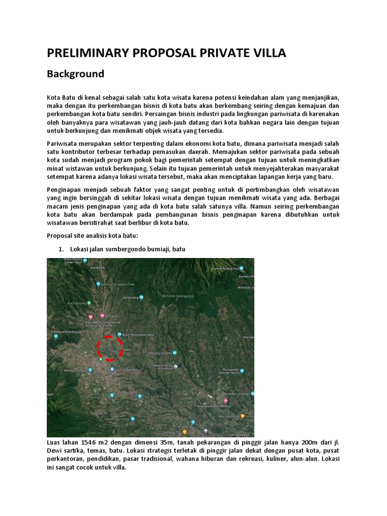 Preliminary Proposal Private Villa | PDF
