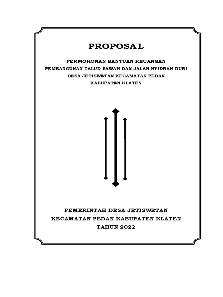 Proposal Bantuan Pembangunan Infrastruktur Desa | PDF