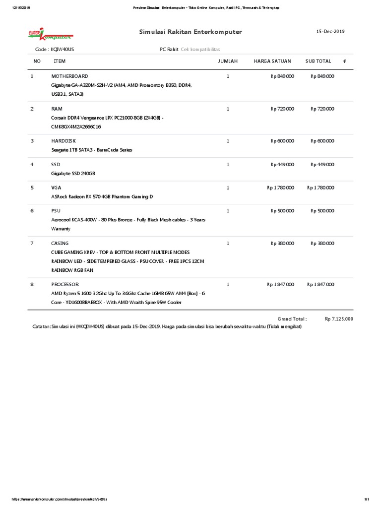 Simulasi Rakit PC #1 - AMD | PDF