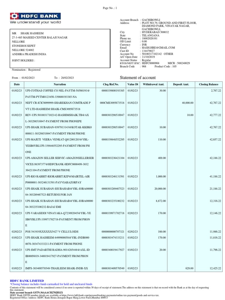 Monthly Bank Statement Summary | PDF | Private Sector | Financial Services