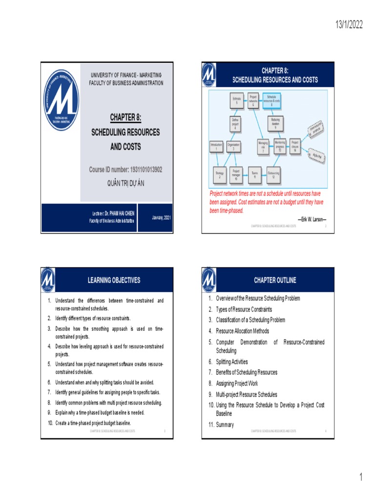 QLDA - Chapter 8-Scheduling Resources and Costs | PDF | Project Management | Business Economics