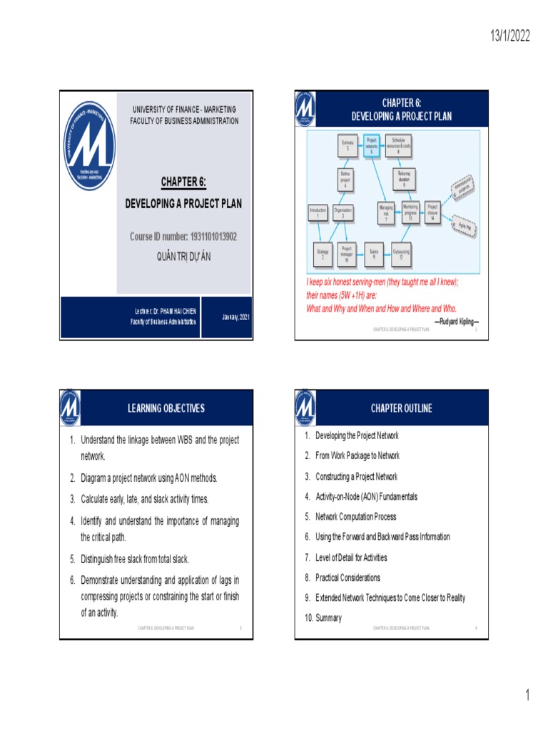 QLDA - Chapter 6-Developing A Project Plan | PDF | Computing