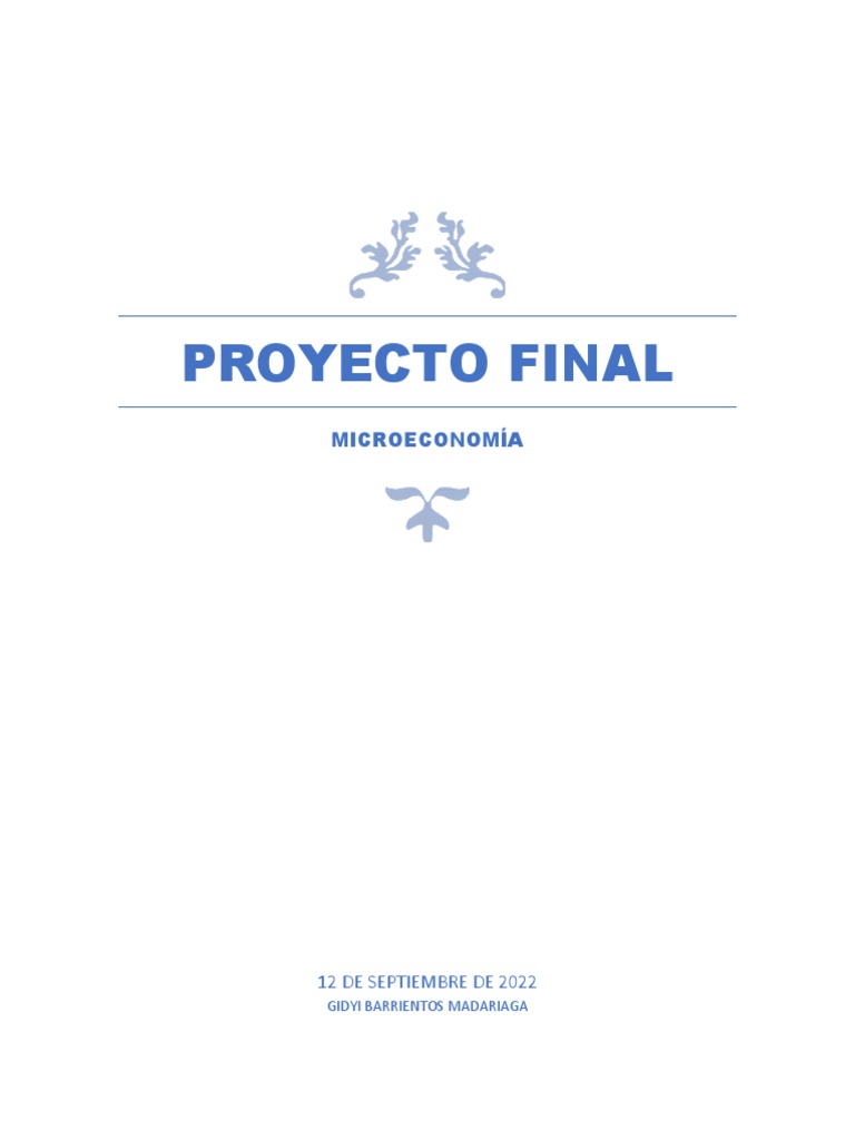 Proyecto Final Microeconomia | PDF