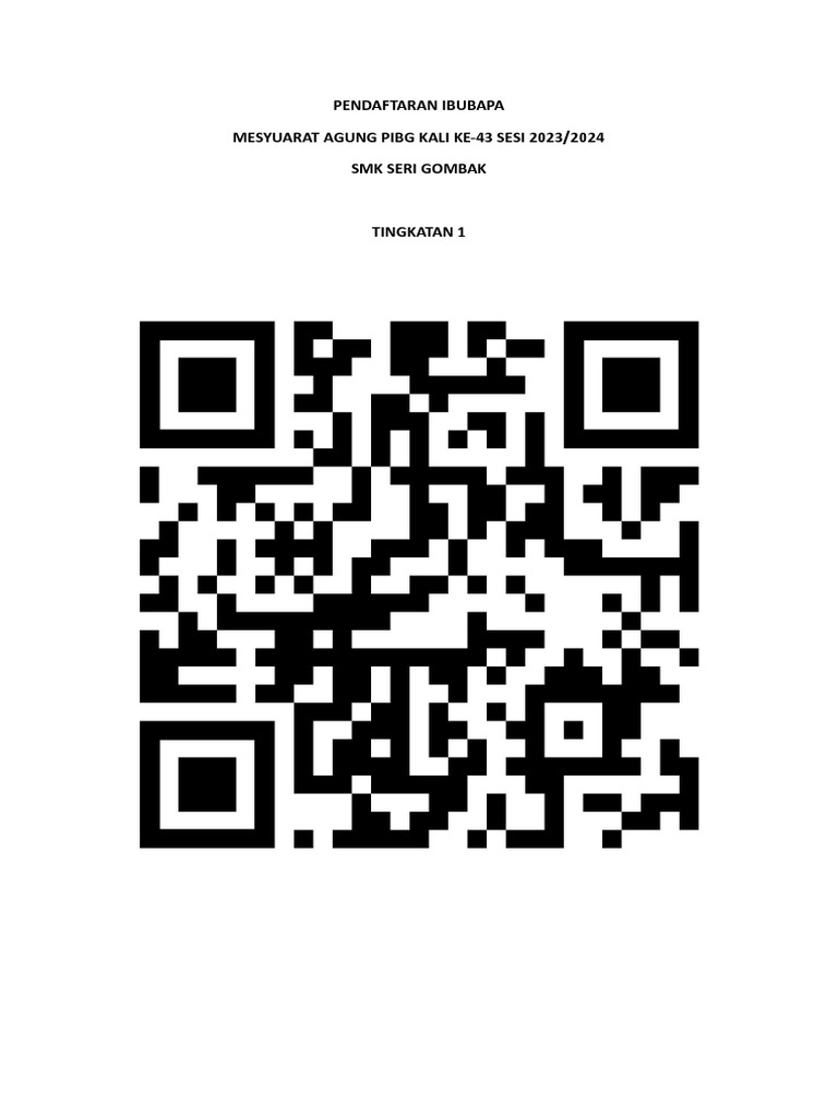 QR Code Pendaftaran Kehadiran | PDF