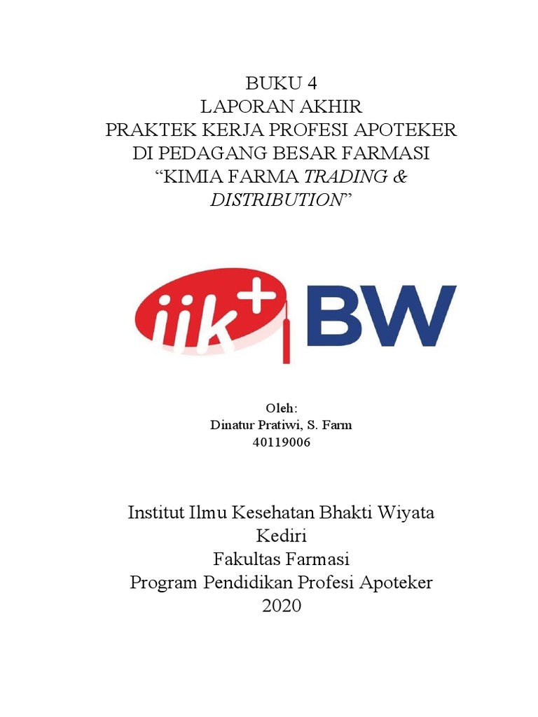 PBF - Dinatur Pratiwi - Laporan Pkpa KFTD | PDF