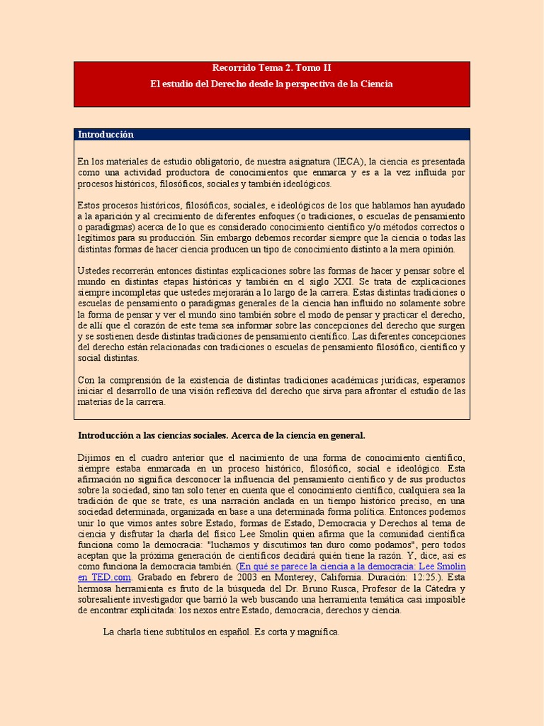 I Recorrido Tema 2 Libro II Ciencia y Ciencia JurÃ Dica | PDF | Pensamiento | Juez