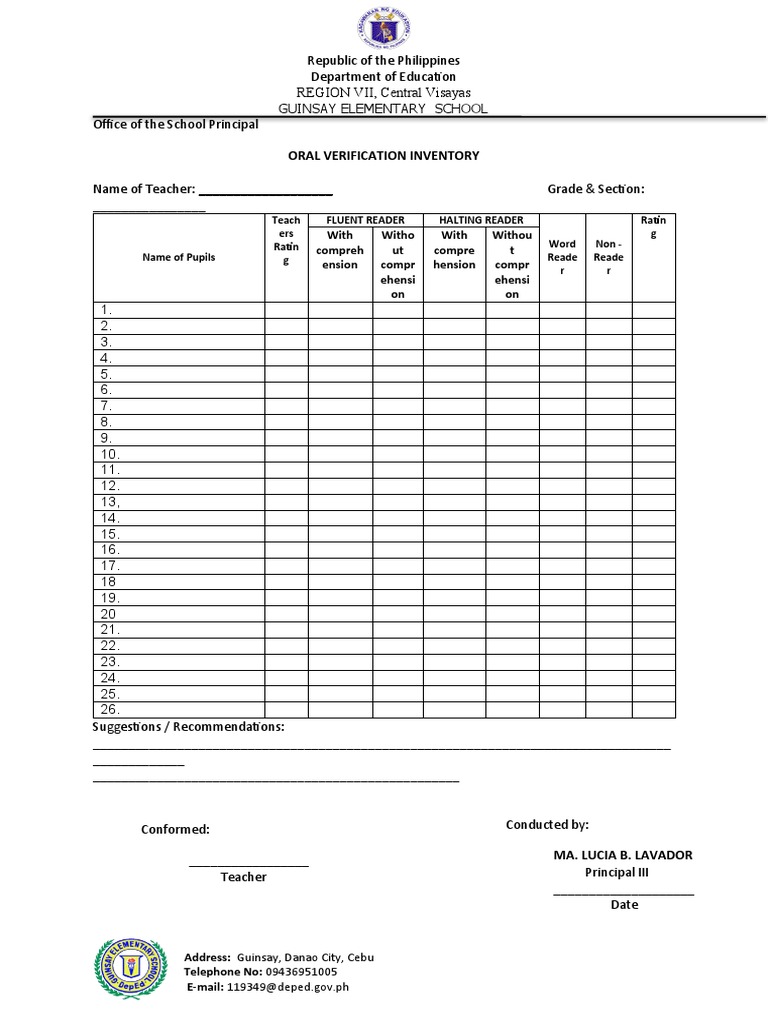ORV Oral Verification | PDF