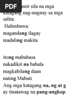 Pangangalang Tahas, Basal, Lansakan | PDF