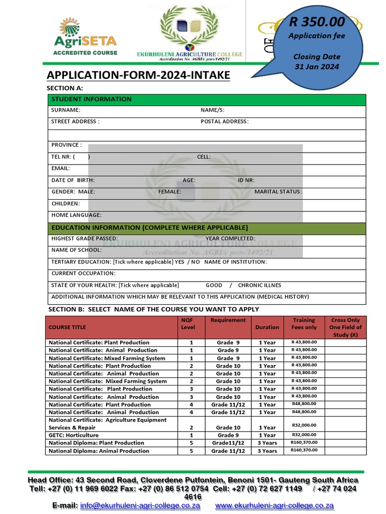 Application Form 2024 Intake 2 | PDF | Banks | Fee