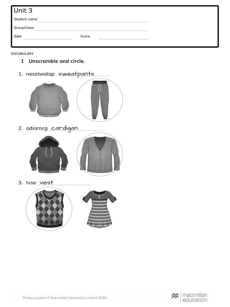 Unit 3 SK Happy Campers 6 Score Key | PDF | Question | Cognitive Science
