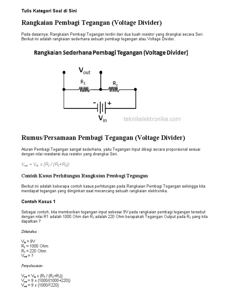 Rangkaian Pembagi Tegangan | PDF | Sains & Matematika