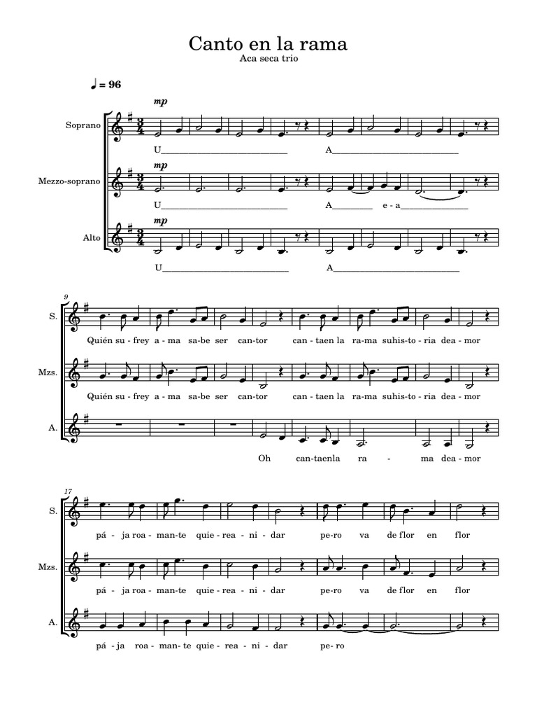 Canto en La Rama SSA | PDF