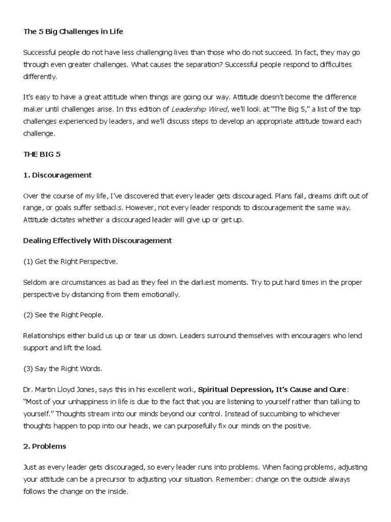 Overcoming Life's 5 Major Challenges | PDF | God | Prayer