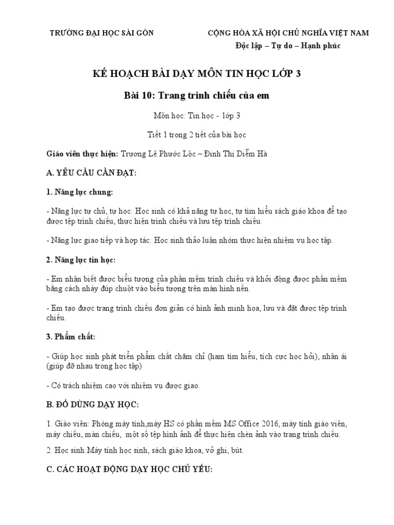 Bài 10 - Trang Trình Chiếu Của Em - t1 | PDF