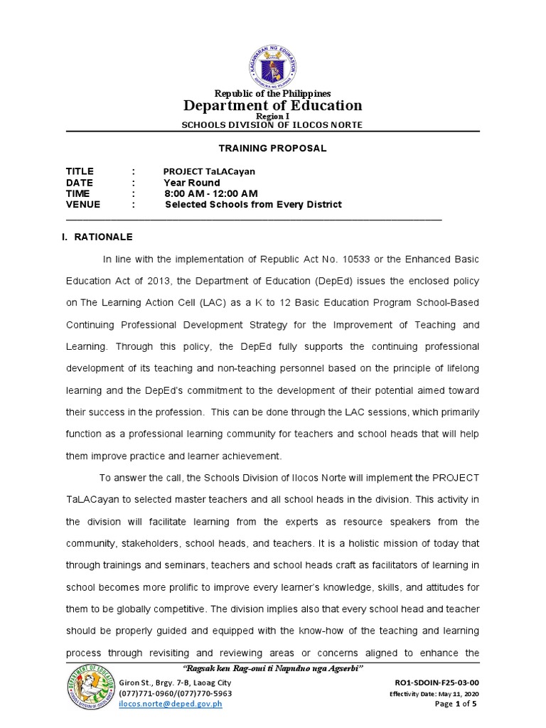 Proposal | PDF | Teachers | Learning