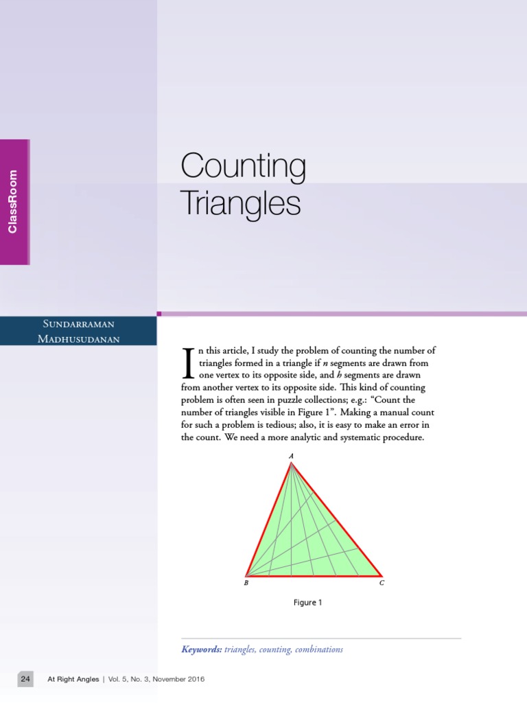 Counting Triangles_SUNDARRAMAN MADHUSUDANAN | PDF