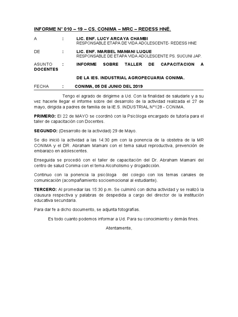 Informe n Conima | PDF