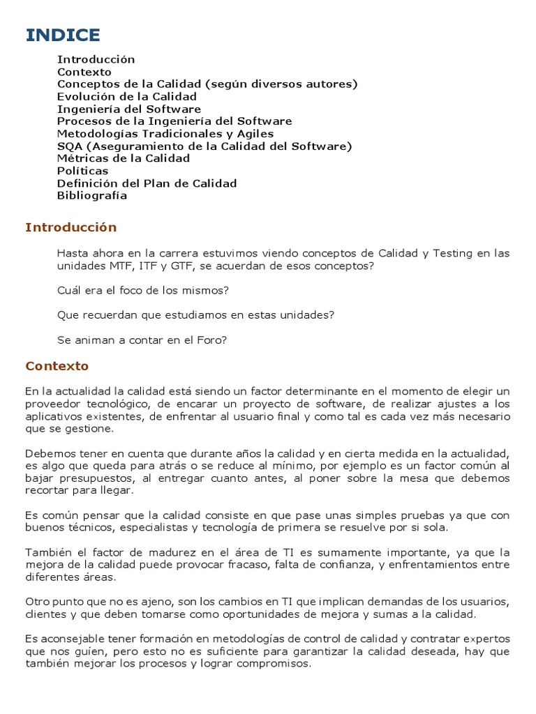 Utec Gcti | PDF | Calidad (comercial) | Software