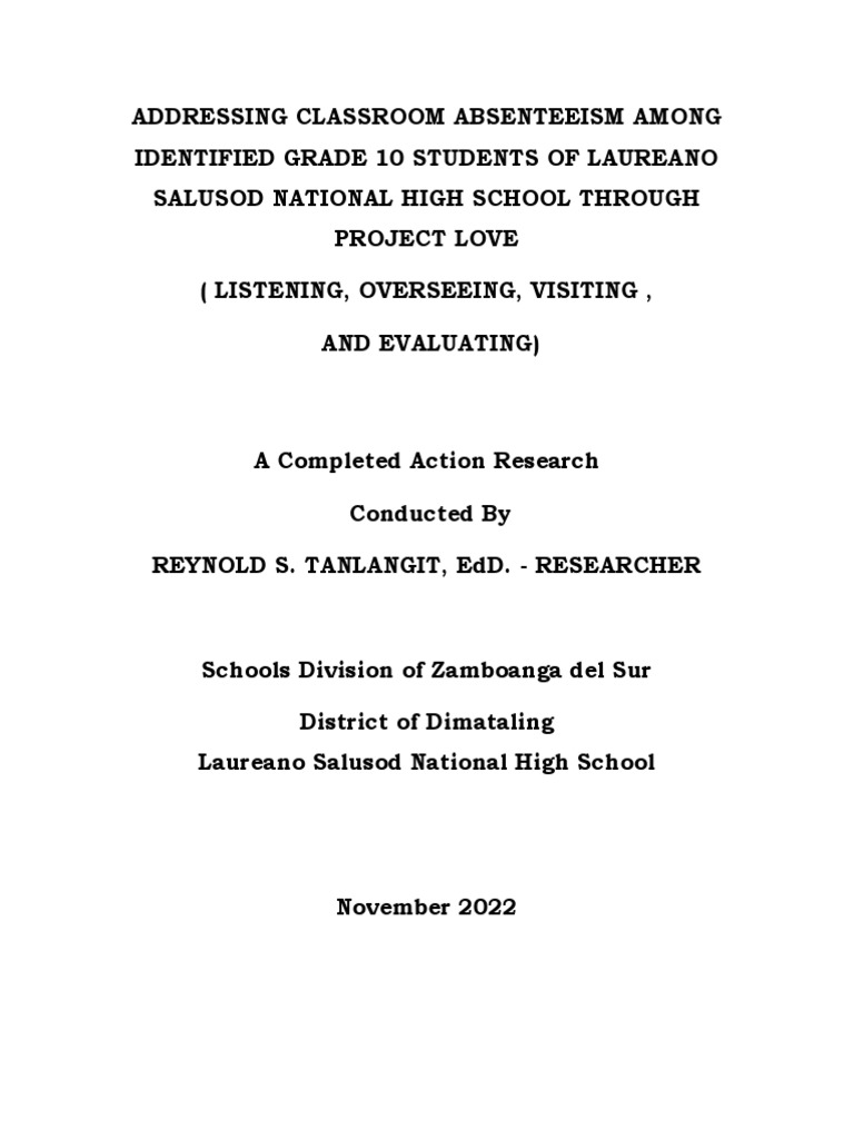 Completed Action Research | PDF | Type I And Type Ii Errors ...