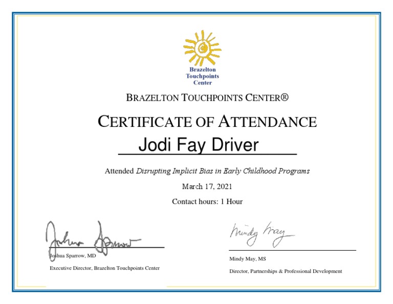 BTC Certificate of Attendance 3 | PDF