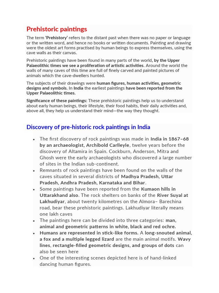 Prehistoric Paintings | PDF