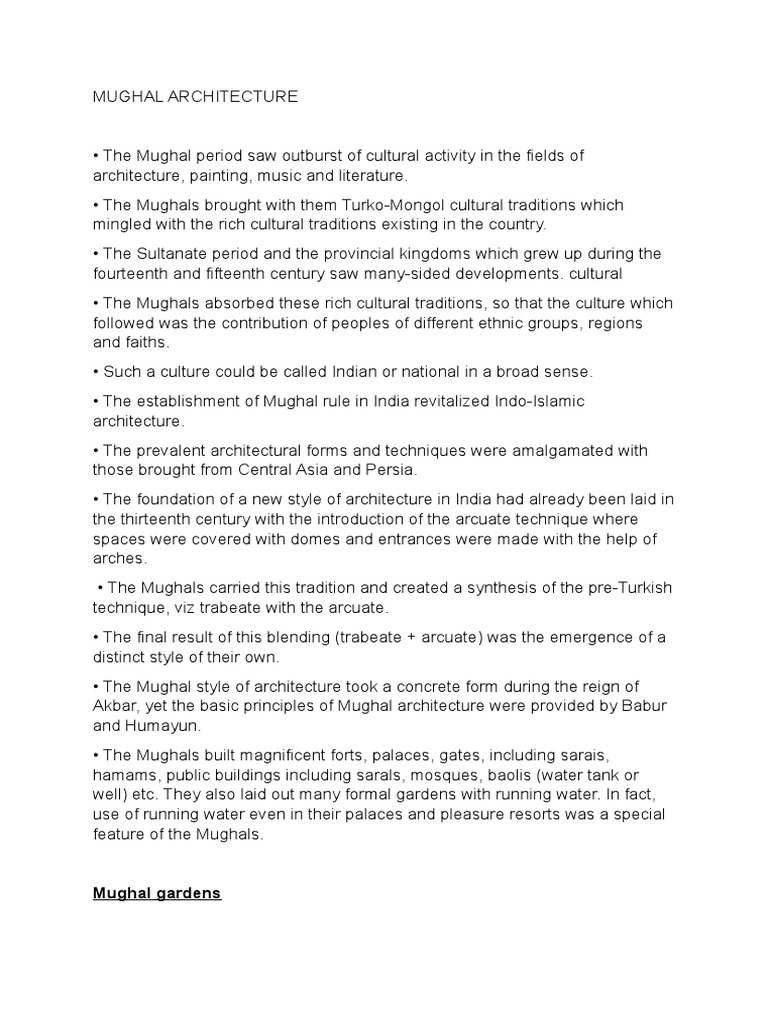 Mughal Architecture | PDF | Architectural Elements | Architectural Design