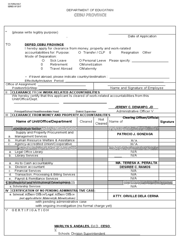 Division Clearance Form | PDF | Economies | Business