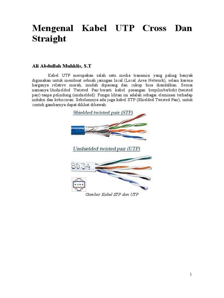 Kabel UTP: Straight vs Crossover | PDF