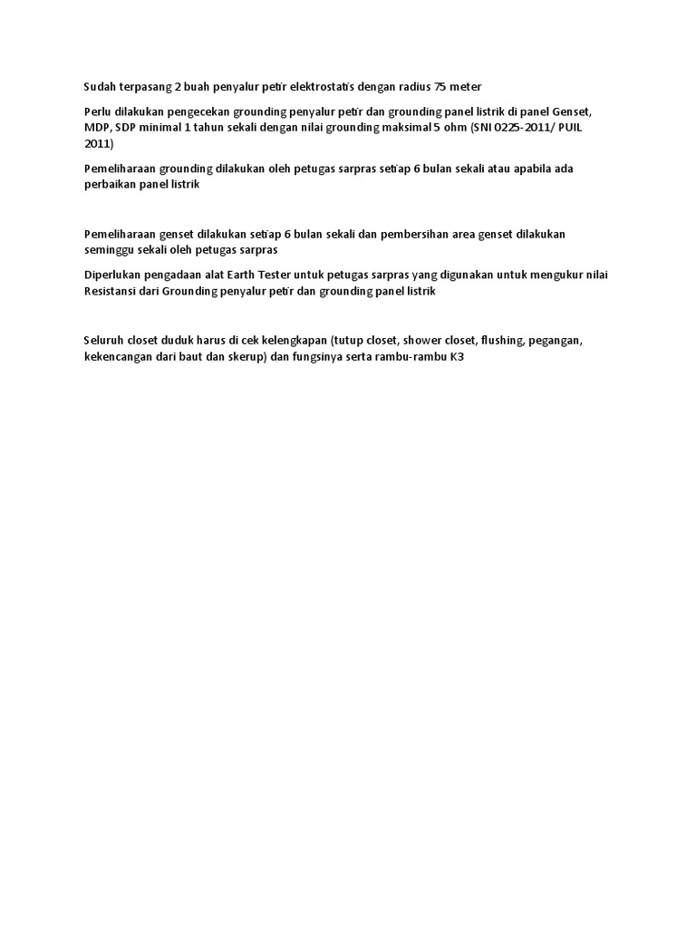 Pemeliharaan Rambu Petir dan Grounding | PDF | Sains & Matematika ...
