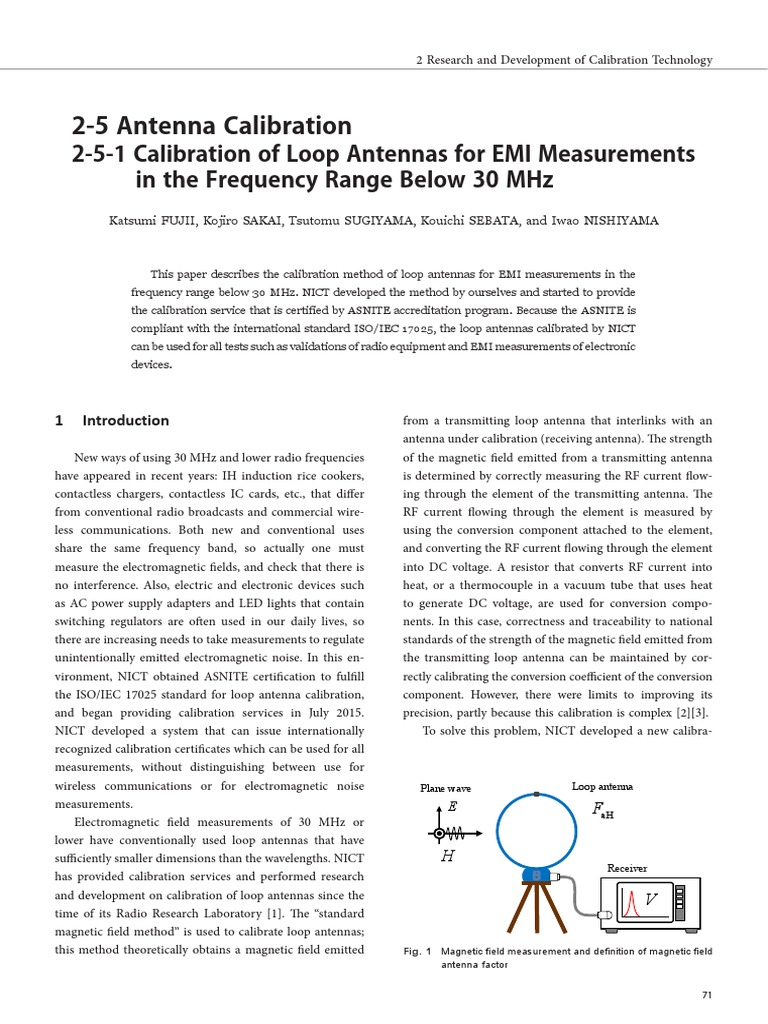 Calibration of Loop Antennas For EMI Measurements in The Frequency ...