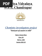 Study of Quantity of Casein Present in Different Samples of Milk (Chemistry Investigatory ...